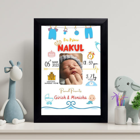 Personalised Baby Birth Frame | New Born Baby Gifts - Gifting Studio ...