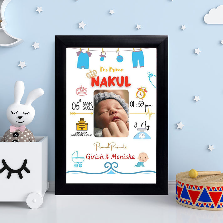 Personalised Baby Birth Frame | New Born Baby Gifts - Gifting Studio ...