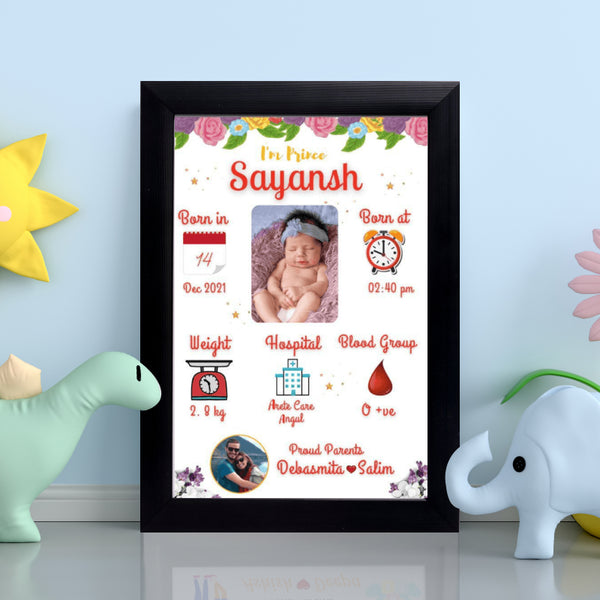 Personalised Baby Birth Frame | New Born Baby Gifts - Gifting Studio ...
