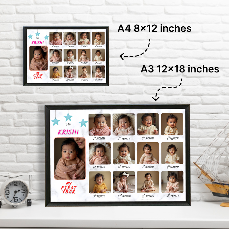 12 Months Baby Photo Frame | 12 Months Photo Frame | 1 to 12 Months ...