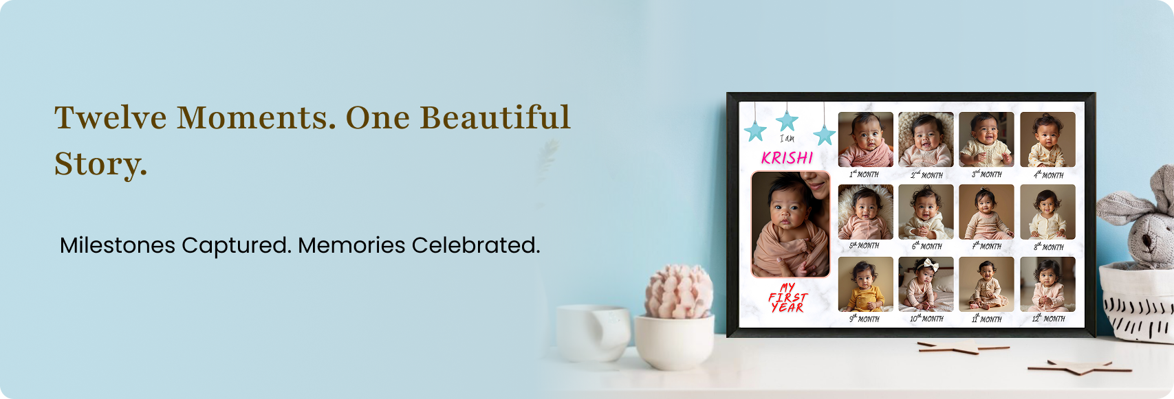 12 Months Baby Photo Frame | 12 Months Photo Frame | 1 to 12 Months ...