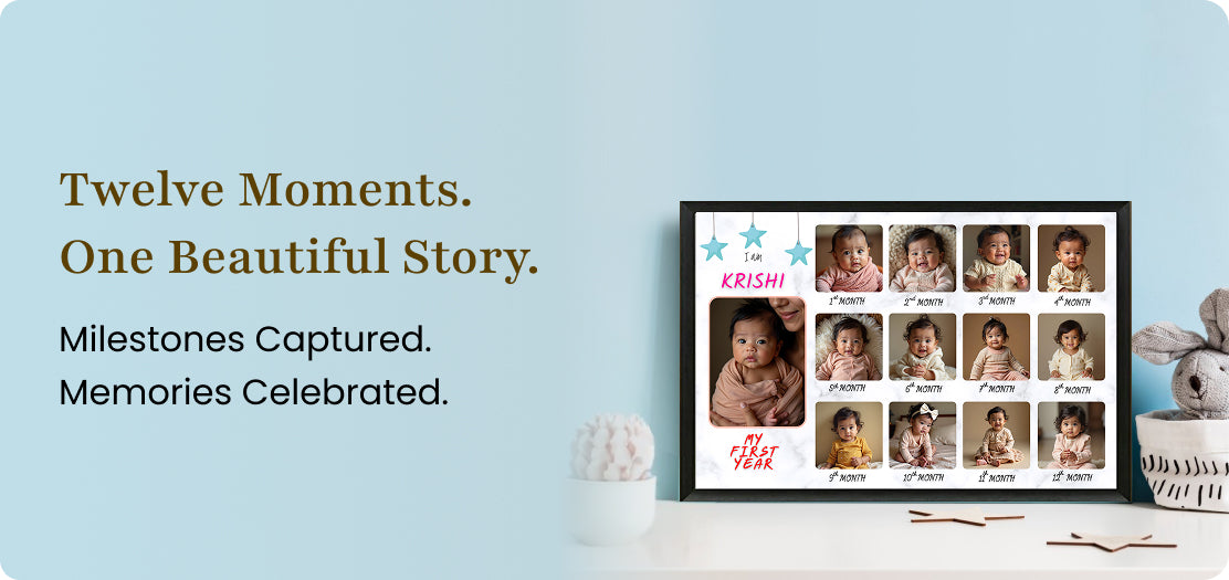 12 Months Baby Photo Frame | 12 Months Photo Frame | 1 to 12 Months ...