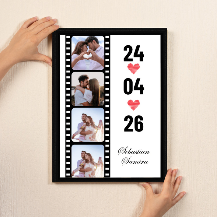 Filmy photo frame with date - Customised Couple Gift | Gifting Studio ...