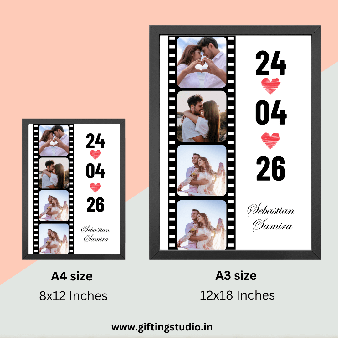 Filmy photo frame with date - Customised Couple Gift | Gifting Studio ...